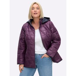 sheego Gro&szlig;e Gr&ouml;&szlig;en Wendejacke mit Kapuze, abzippbar, violett, Gr&ouml;&szlig;e 46 - Damen