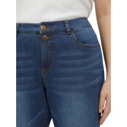 sheego Gro&szlig;e Gr&ouml;&szlig;en Boyfriend-Jeans mit extra-weitem Oberschenkel, blue-stone-washed, Gr&ouml;&szlig;e 52 - Damen