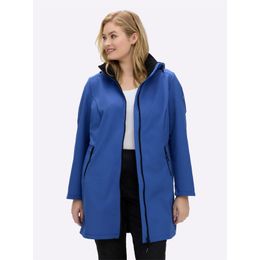 sheego Gro&szlig;e Gr&ouml;&szlig;en Softshelljacke mit Gummizug im R&uuml;cken, royalblau, Gr&ouml;&szlig;e 48 - Damen