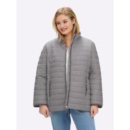 sheego Gro&szlig;e Gr&ouml;&szlig;en Steppjacke mit kontrastfarbenen Akzenten, grau, Gr&ouml;&szlig;e 54 - Damen