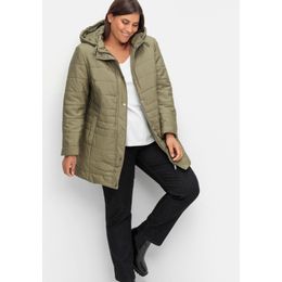 sheego Gro&szlig;e Gr&ouml;&szlig;en Steppjacke mit seitlichen Druckkn&ouml;pfen, khaki, Gr&ouml;&szlig;e 50 - Damen