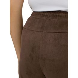 sheego Gro&szlig;e Gr&ouml;&szlig;en Schlupfhose in Velourslederoptik, schoko, Gr&ouml;&szlig;e 46 - Damen