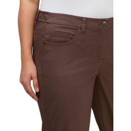 sheego Gro&szlig;e Gr&ouml;&szlig;en 5-Pocket-Hose mit seitlichem Dehnbund, schoko, Gr&ouml;&szlig;e 52 - Damen