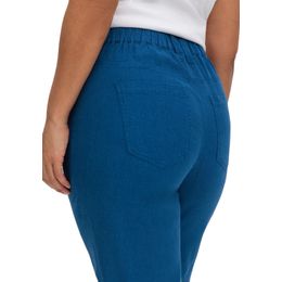 sheego Gro&szlig;e Gr&ouml;&szlig;en 7/8-Hose aus Leinen-Mix, blaubeere, Gr&ouml;&szlig;e 48 - Damen