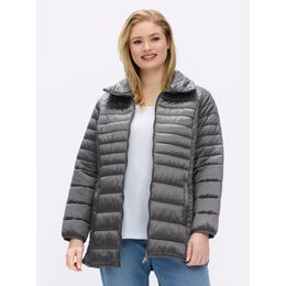 sheego Gro&szlig;e Gr&ouml;&szlig;en Steppjacke mit dezentem Glanz, silbergrau, Gr&ouml;&szlig;e 46 - Damen