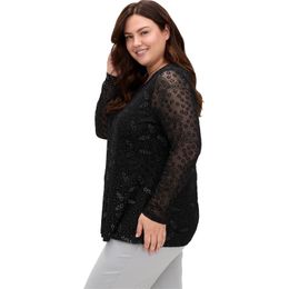 sheego by Joe Browns sheego Gro&szlig;e Gr&ouml;&szlig;en Shirt mit Glitzersteinchen, schwarz, Gr&ouml;&szlig;e 56/58 - Damen