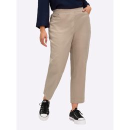 sheego Gro&szlig;e Gr&ouml;&szlig;en 7/8-Jeans mit Jersey-Bund in softer Qualit&auml;t, beige, Gr&ouml;&szlig;e 24 - Damen