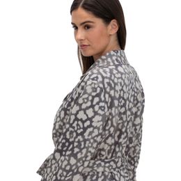 sheego Gro&szlig;e Gr&ouml;&szlig;en Jacke mit Leoprint, schwarz-bedruckt, Gr&ouml;&szlig;e 50 - Damen