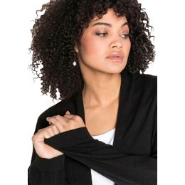 sheego Gro&szlig;e Gr&ouml;&szlig;en Strickjacke in offener Form, schwarz, Gr&ouml;&szlig;e 56/58 - Damen