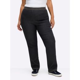 sheego Gro&szlig;e Gr&ouml;&szlig;en Stretch-Jeans mit Rundum-Dehnbund, black-denim, Gr&ouml;&szlig;e 28 - Damen