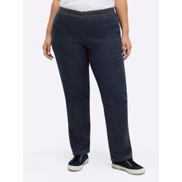 sheego Gro&szlig;e Gr&ouml;&szlig;en Stretch-Jeans mit Rundum-Dehnbund, dark blue, Gr&ouml;&szlig;e 52 - Damen