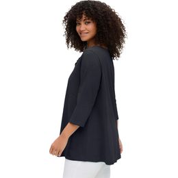 sheego Gro&szlig;e Gr&ouml;&szlig;en 3/4-Arm-Shirt mit Cut-out vorn, tiefblau, Gr&ouml;&szlig;e 52/54 - Damen