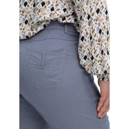 sheego Gro&szlig;e Gr&ouml;&szlig;en Bengalinhose mit Schmetterlings-Stickerei, taubenblau, Gr&ouml;&szlig;e 24 - Damen