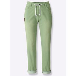 sheego Gro&szlig;e Gr&ouml;&szlig;en 5-Pocket-Jeans in kn&ouml;chellanger Schnittform, eucalyptus, Gr&ouml;&szlig;e 23 - Damen