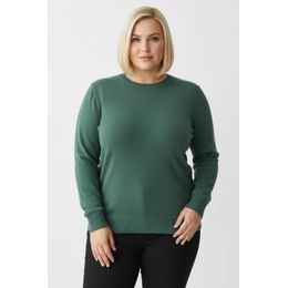 sheego Gro&szlig;e Gr&ouml;&szlig;en Langarm-Pullover aus reiner Baumwolle, jade, Gr&ouml;&szlig;e 56 - Damen