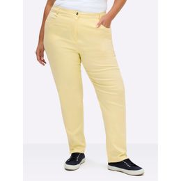 sheego Gro&szlig;e Gr&ouml;&szlig;en Jeans mit Stretch-Anteil, vanillegelb, Gr&ouml;&szlig;e 22 - Damen