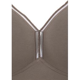 sheego Gro&szlig;e Gr&ouml;&szlig;en T-Shirt-BH, mocha-mousse+wei&szlig;, Gr&ouml;&szlig;e 100E - Damen