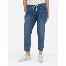 sheego Gro&szlig;e Gr&ouml;&szlig;en 5-Pocket-Jeans in kn&ouml;chellanger Schnittform, dark blue, Gr&ouml;&szlig;e 24 - Damen