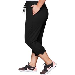 sheego Gro&szlig;e Gr&ouml;&szlig;en Sweathose in 3/4-L&auml;nge, schwarz, Gr&ouml;&szlig;e 54 - Damen
