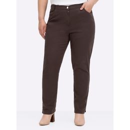sheego Gro&szlig;e Gr&ouml;&szlig;en Jeans mit Stretch-Anteil, schokobraun, Gr&ouml;&szlig;e 24 - Damen