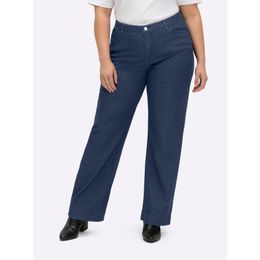sheego Gro&szlig;e Gr&ouml;&szlig;en Jeans mit weitem Bein, blue stone, Gr&ouml;&szlig;e 46 - Damen