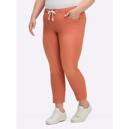 sheego Gro&szlig;e Gr&ouml;&szlig;en 5-Pocket-Jeans in kn&ouml;chellanger Schnittform, papaya, Gr&ouml;&szlig;e 48 - Damen