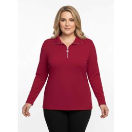 sheego Gro&szlig;e Gr&ouml;&szlig;en Langarmshirt mit Schneeflocken-Anh&auml;nger, rot, Gr&ouml;&szlig;e 54 - Damen
