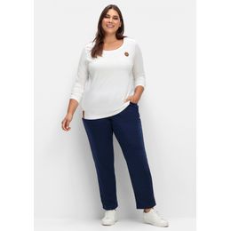 sheego Gro&szlig;e Gr&ouml;&szlig;en Schlupfhose mit w&auml;rmender Fleece-Innenseite, marine, Gr&ouml;&szlig;e 215 - Damen