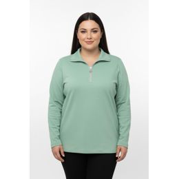 sheego Gro&szlig;e Gr&ouml;&szlig;en Langarmshirt mit Schneeflocken-Anh&auml;nger, hellgr&uuml;n, Gr&ouml;&szlig;e 48 - Damen