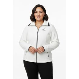 sheego Gro&szlig;e Gr&ouml;&szlig;en Fleecejacke mit schr&auml;gen Rei&szlig;verschluss-Taschen, ecru, Gr&ouml;&szlig;e 48 - Damen