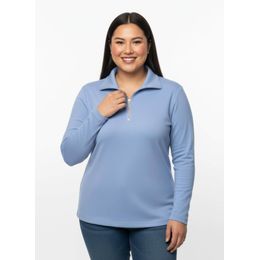 sheego Gro&szlig;e Gr&ouml;&szlig;en Langarmshirt mit Schneeflocken-Anh&auml;nger, bleu, Gr&ouml;&szlig;e 46 - Damen