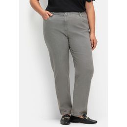 sheego Gro&szlig;e Gr&ouml;&szlig;en 5-Pocket-Jeans mit Stickerei-Motiv, grey-denim, Gr&ouml;&szlig;e 46 - Damen