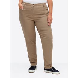 sheego Gro&szlig;e Gr&ouml;&szlig;en Jeans mit Stretch-Anteil, camel, Gr&ouml;&szlig;e 52 - Damen