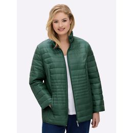 sheego Gro&szlig;e Gr&ouml;&szlig;en Steppjacke mit vertikalem Muster, moos, Gr&ouml;&szlig;e 46 - Damen