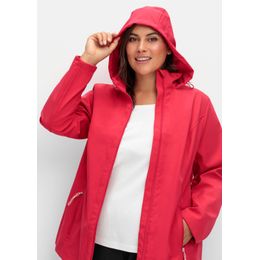 sheego Gro&szlig;e Gr&ouml;&szlig;en Softshelljacke winddicht, atmungsaktiv, rot, Gr&ouml;&szlig;e 52 - Damen
