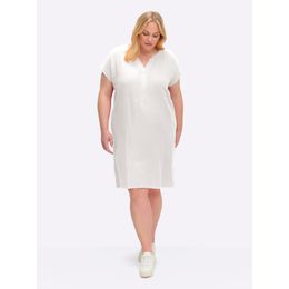 sheego Gro&szlig;e Gr&ouml;&szlig;en Sommerkleid in Musselin-Qualit&auml;t, wei&szlig;, Gr&ouml;&szlig;e 50 - Damen