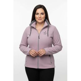 sheego Gro&szlig;e Gr&ouml;&szlig;en Fleecejacke mit schr&auml;gen Rei&szlig;verschluss-Taschen, ros&eacute;, Gr&ouml;&szlig;e 50 - Damen