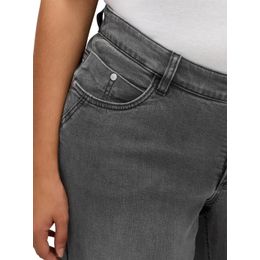 sheego Gro&szlig;e Gr&ouml;&szlig;en Jeans mit weitem Bein und Knopflochgummi, stone-grey-denim, Gr&ouml;&szlig;e 54 - Damen