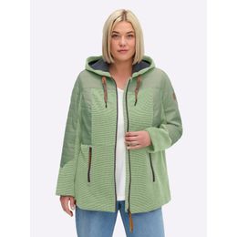 sheego Gro&szlig;e Gr&ouml;&szlig;en &Uuml;bergangsjacke im Mix aus Fleece und Stepp, eucalyptus, Gr&ouml;&szlig;e 46 - Damen
