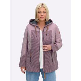 sheego Gro&szlig;e Gr&ouml;&szlig;en &Uuml;bergangsjacke im Mix aus Fleece und Stepp, mauve, Gr&ouml;&szlig;e 52 - Damen