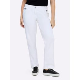 sheego Gro&szlig;e Gr&ouml;&szlig;en 5-Pocket-Jeans gerade geschnitten, wei&szlig;, Gr&ouml;&szlig;e 185 - Damen