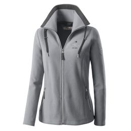sheego Gro&szlig;e Gr&ouml;&szlig;en Fleecejacke mit schr&auml;gen Rei&szlig;verschluss-Taschen, hellgrau-meliert, Gr&ouml;&szlig;e 48 - Damen