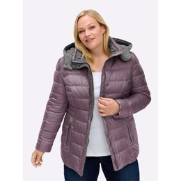sheego Gro&szlig;e Gr&ouml;&szlig;en Steppjacke mit abnehmbarer Kapuze, mauve, Gr&ouml;&szlig;e 52 - Damen