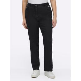 sheego Gro&szlig;e Gr&ouml;&szlig;en 5-Pocket-Jeans gerade geschnitten, schwarz, Gr&ouml;&szlig;e 46 - Damen