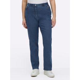 sheego Gro&szlig;e Gr&ouml;&szlig;en 5-Pocket-Jeans gerade geschnitten, blue-stone-washed, Gr&ouml;&szlig;e 52 - Damen