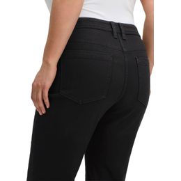 sheego Gro&szlig;e Gr&ouml;&szlig;en Thermojeans mit Weitenregulierung an Bund und Saum, schwarz, Gr&ouml;&szlig;e 50 - Damen