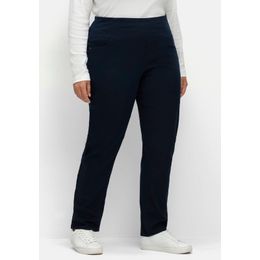 sheego Gro&szlig;e Gr&ouml;&szlig;en Schlupfhose mit hohem Dehnbund, marine, Gr&ouml;&szlig;e 215 - Damen