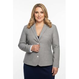 sheego Gro&szlig;e Gr&ouml;&szlig;en Jackenblazer mit Schulterpolstern, taupe, Gr&ouml;&szlig;e 54 - Damen