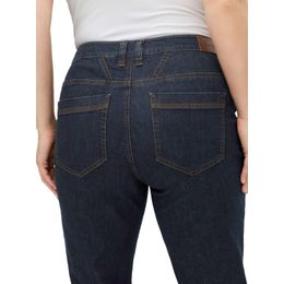 sheego Gro&szlig;e Gr&ouml;&szlig;en Jeans in 5-Pocket-Form, dark blue used, Gr&ouml;&szlig;e 44 - Damen