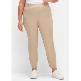 sheego Gro&szlig;e Gr&ouml;&szlig;en Schlupfhose mit B&uuml;gelfalten, beige, Gr&ouml;&szlig;e 46 - Damen
